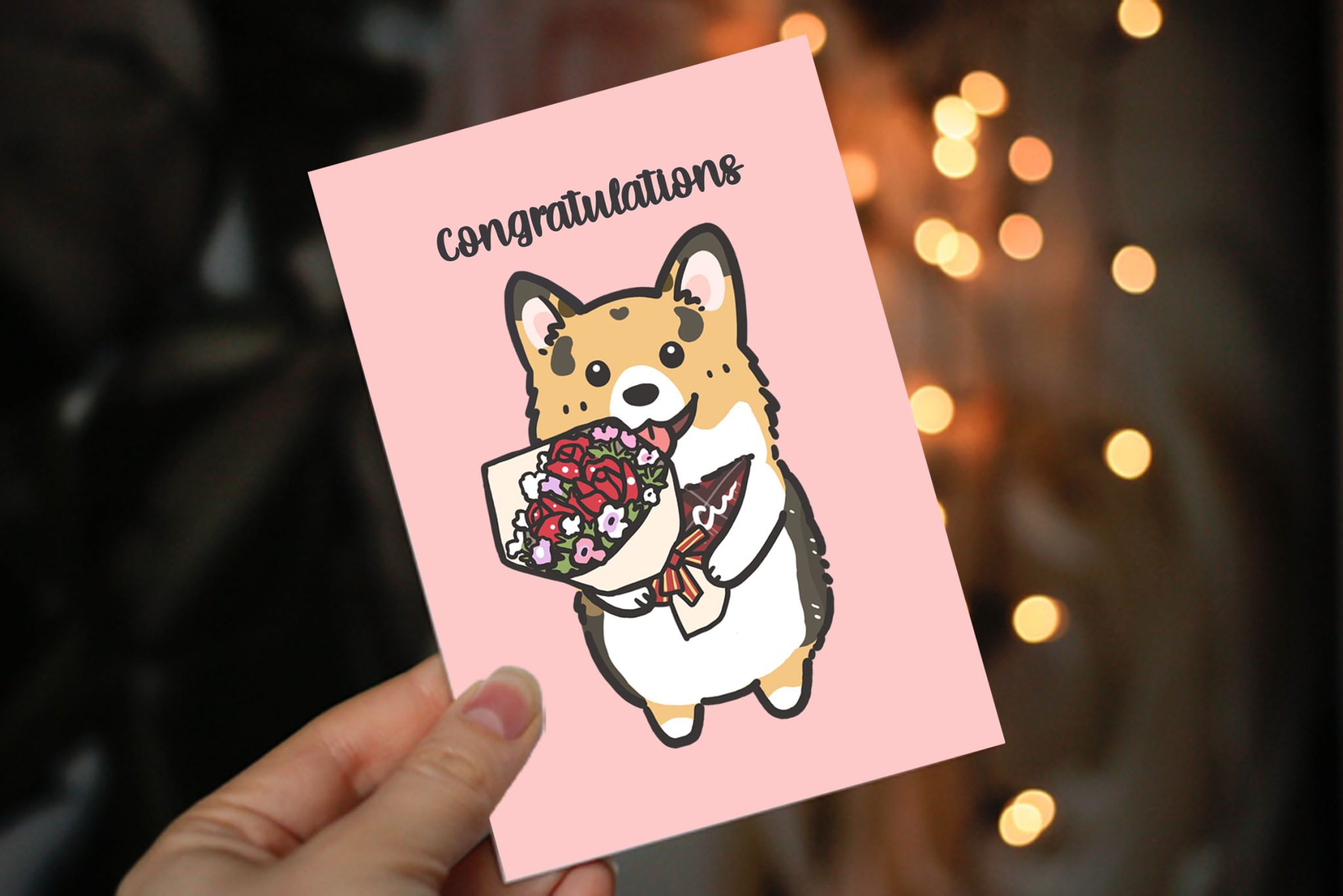 “Congratulations” Folded Greeting Card – Welcome to Oscar the Corgi's ...